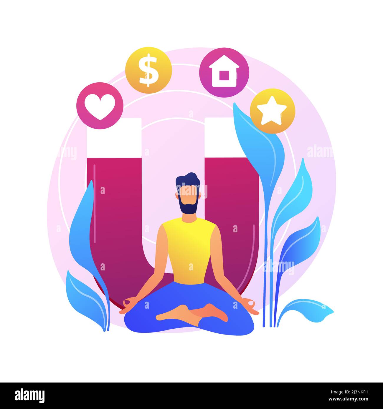 Law of attraction abstract concept vector illustration. Materialize ...