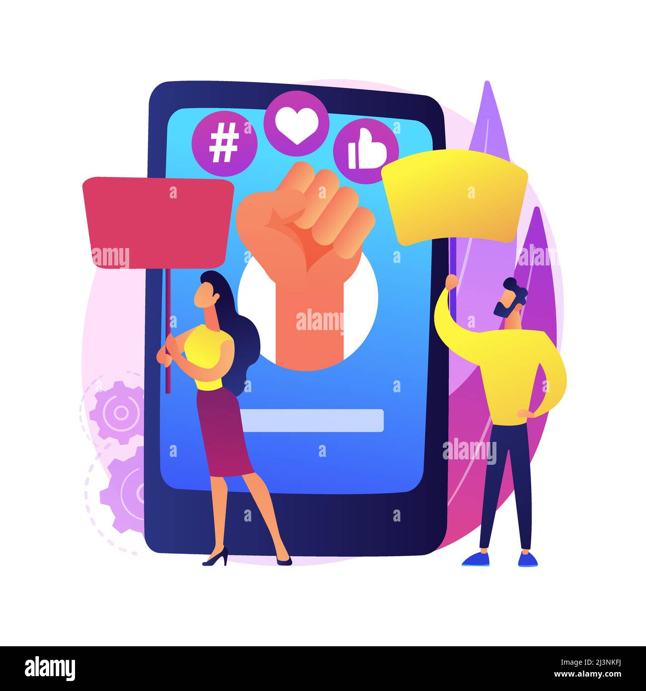 Online activism abstract concept vector illustration. Internet activism ...