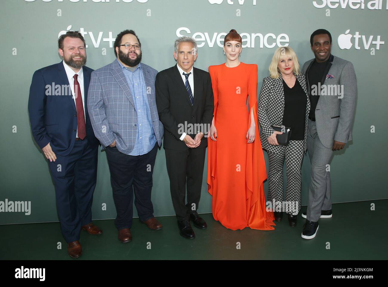 Lod Angeles, USA. 8th Apr, 2022. Dan Erickson, Zach Cherry, Ben Stiller ...