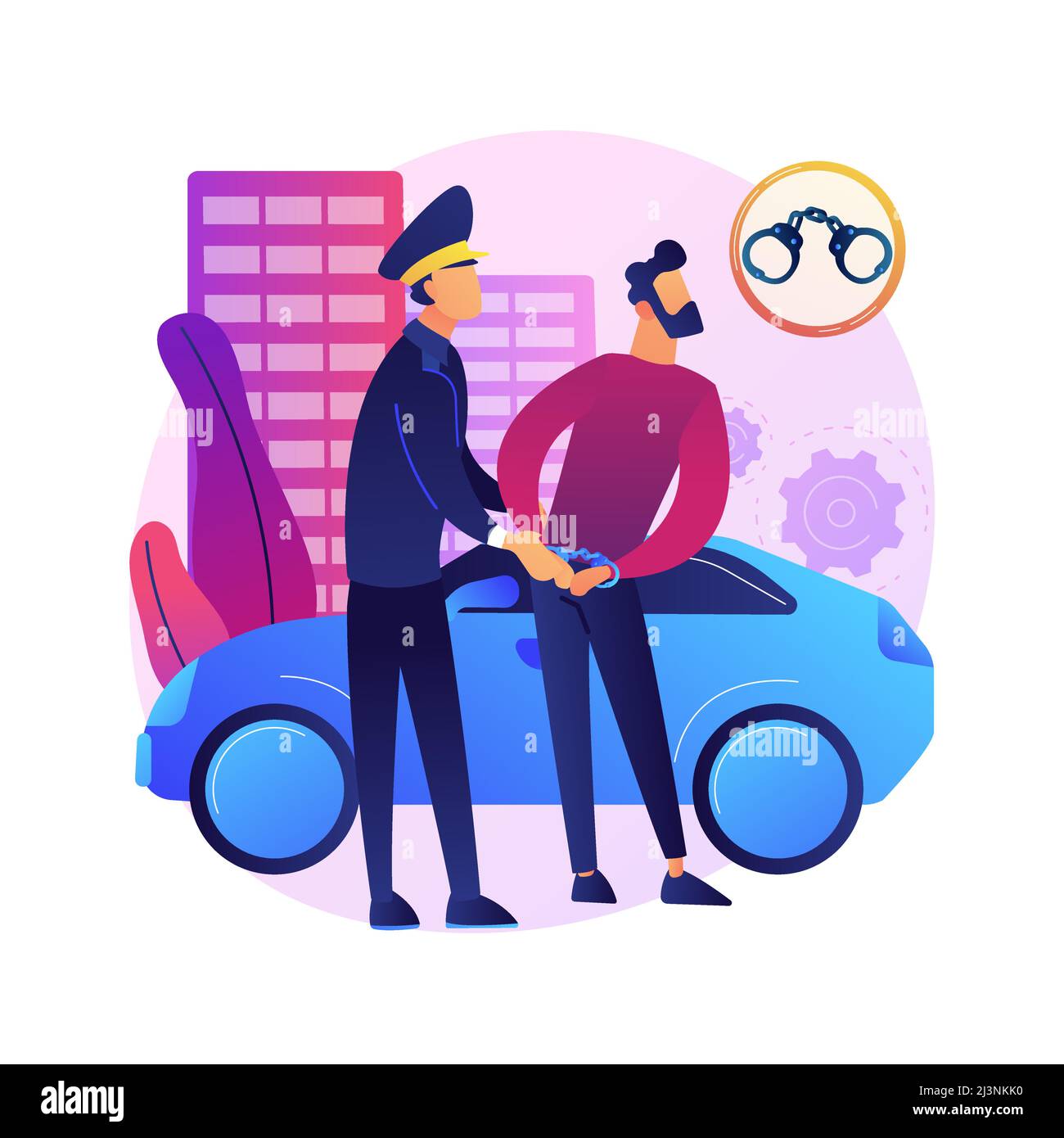 Arrest abstract concept vector illustration. Demonstration, public ...