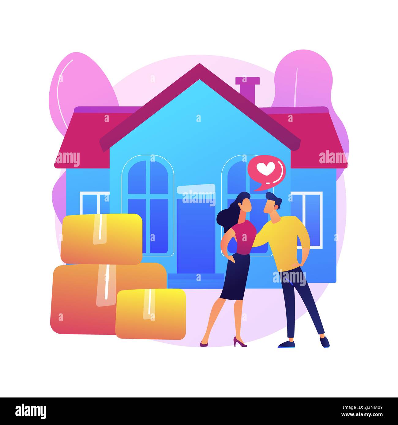 Home together unpacking couple Stock Vector Images - Alamy