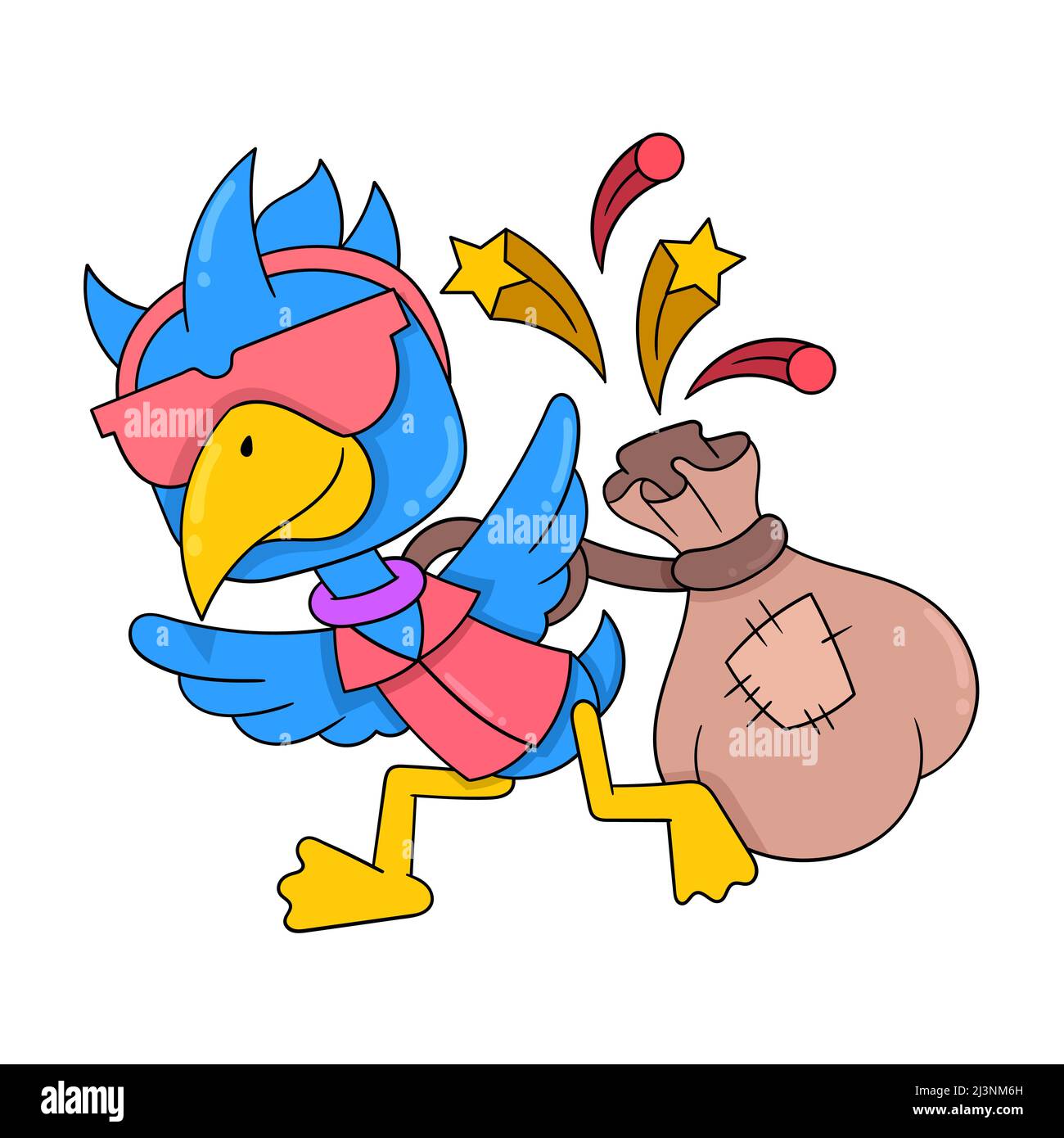 duck with glasses walking with a sack Stock Vector Image & Art - Alamy