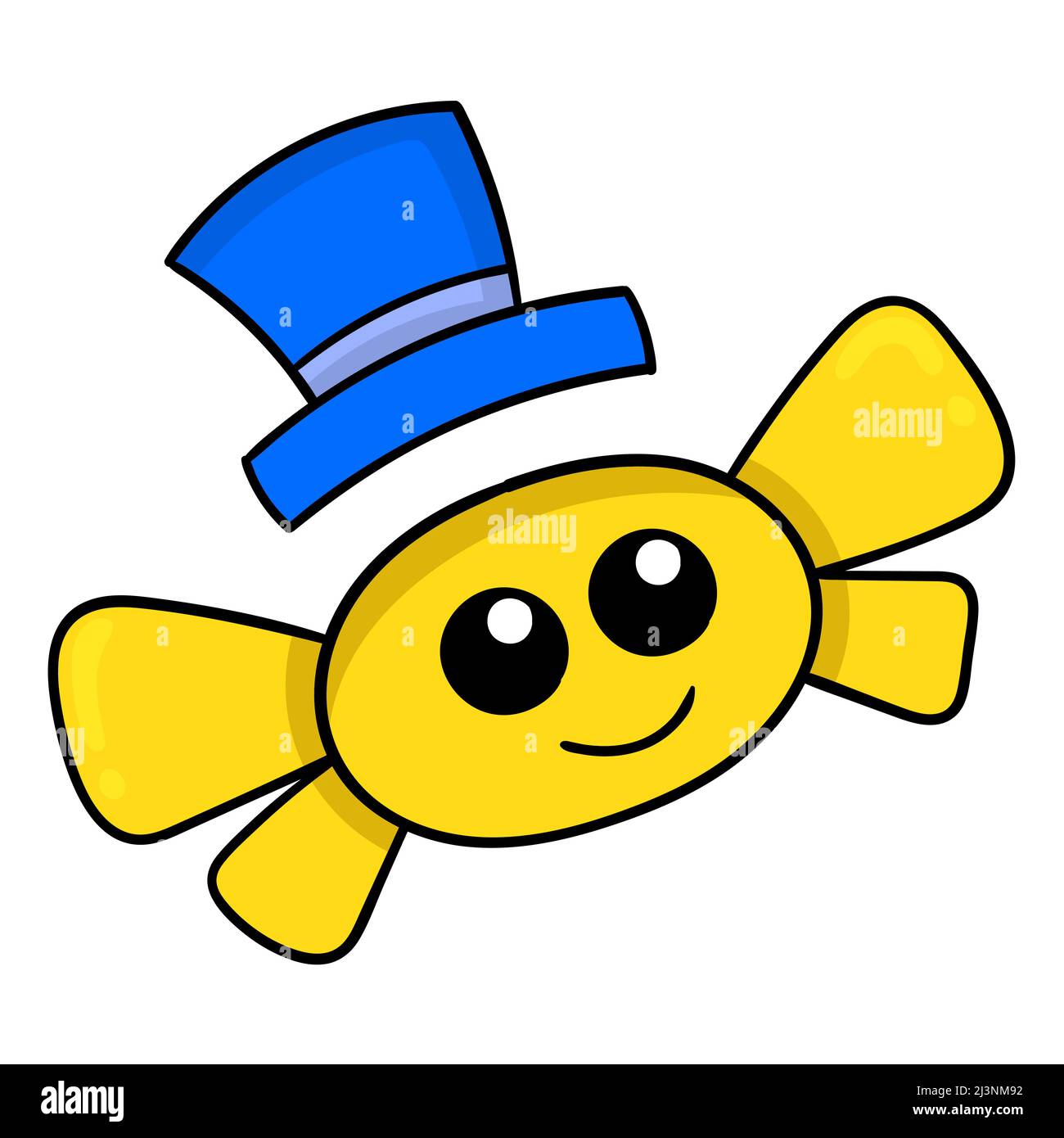 cute yellow candy monster wearing hat Stock Vector Image & Art - Alamy
