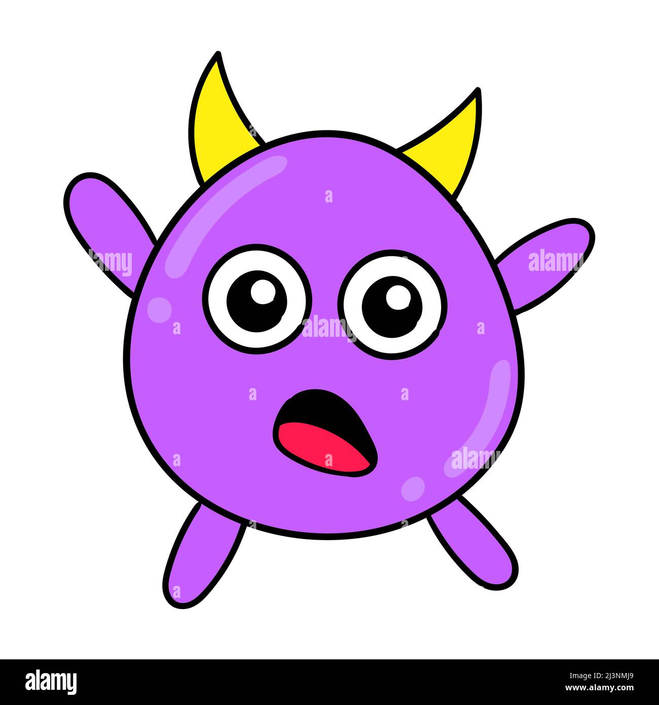 little purple horned monster with a surprised Stock Vector Image & Art ...
