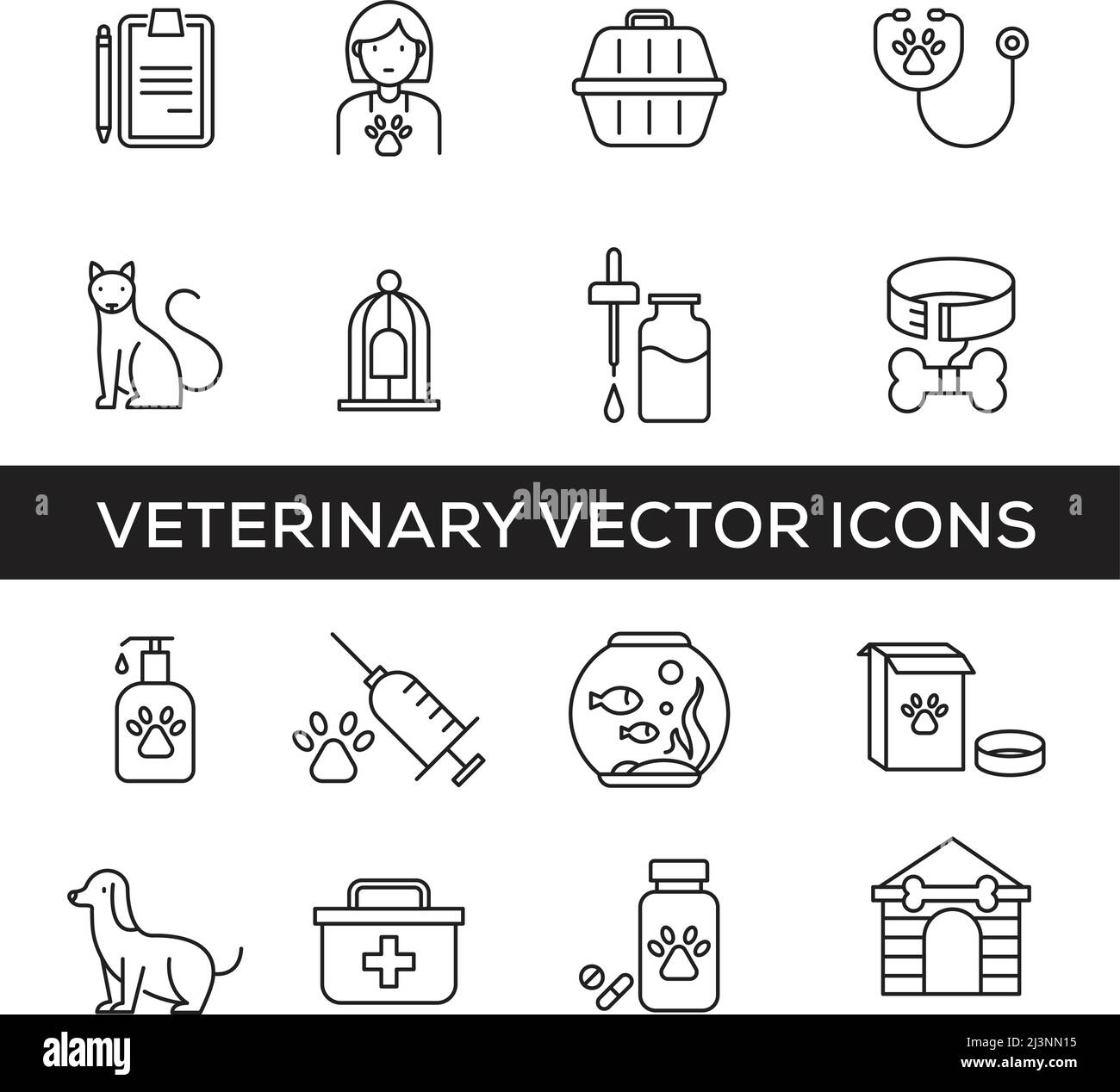Set of Vector Veterinary Icons Stock Vector Image & Art - Alamy