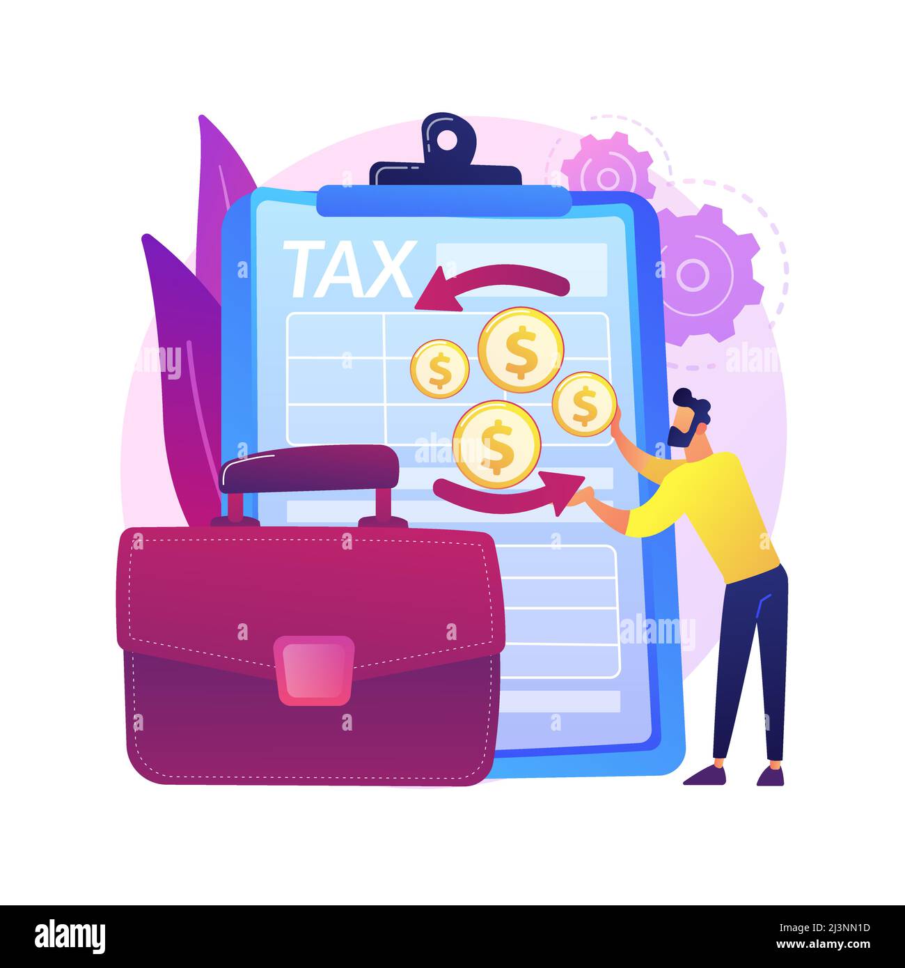 Corporation income tax returns abstract concept vector illustration ...