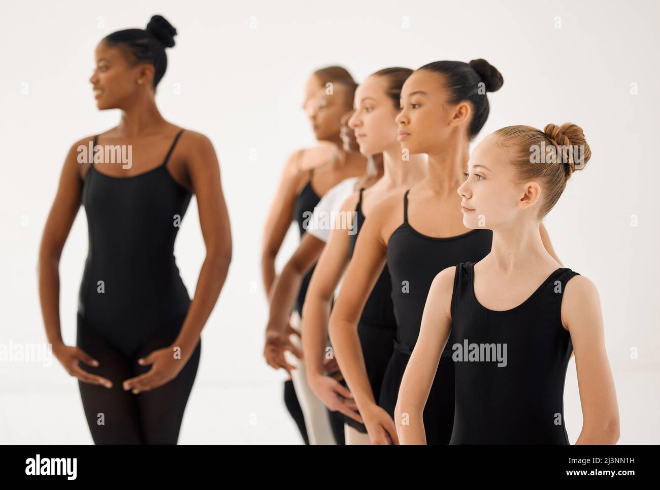 Nobody cares if you cant dance well. Shot of a group of ballet dancers ...