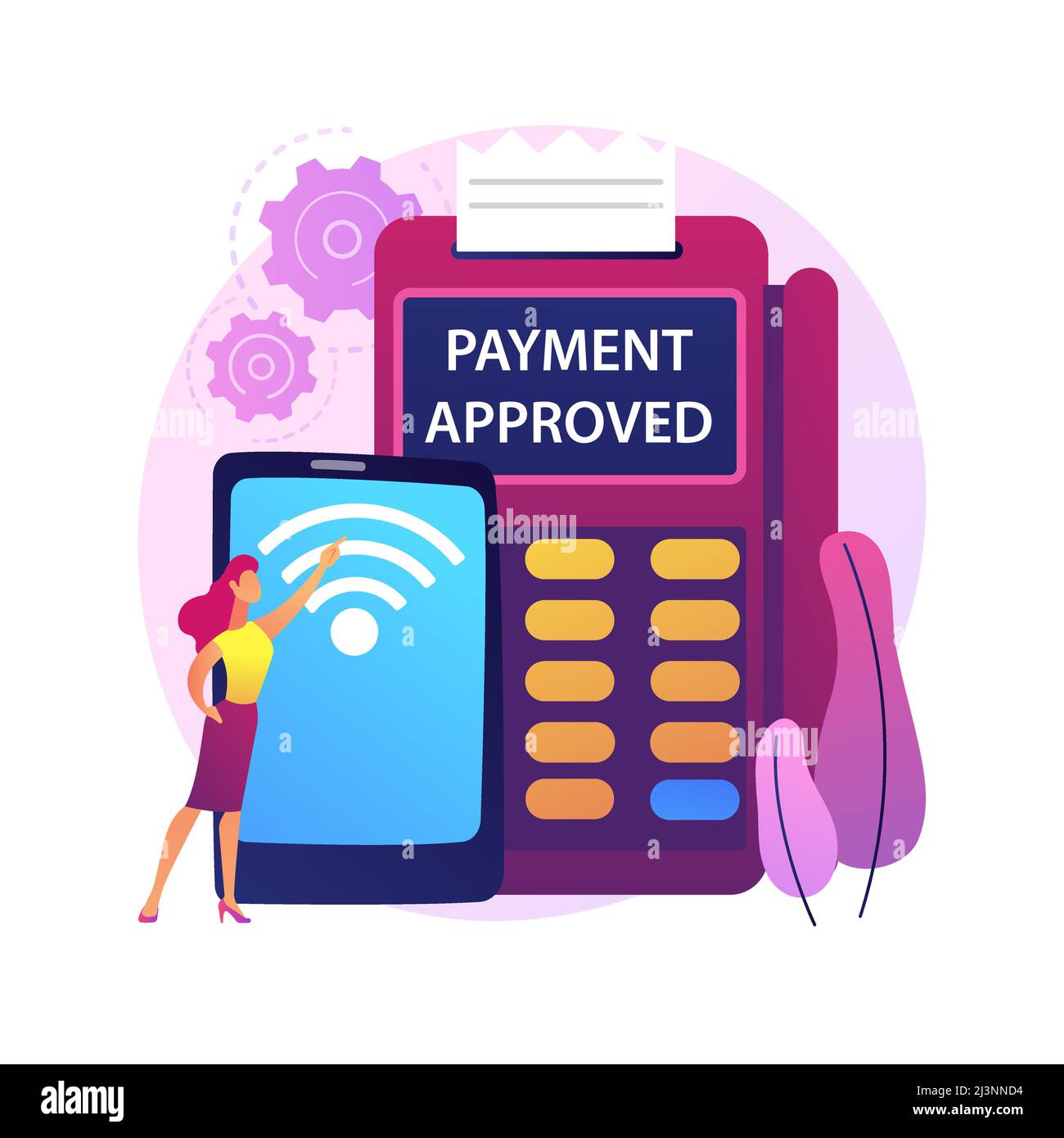 Nfc Connection Abstract Concept Vector Illustration Bank Connection Nfc Communication