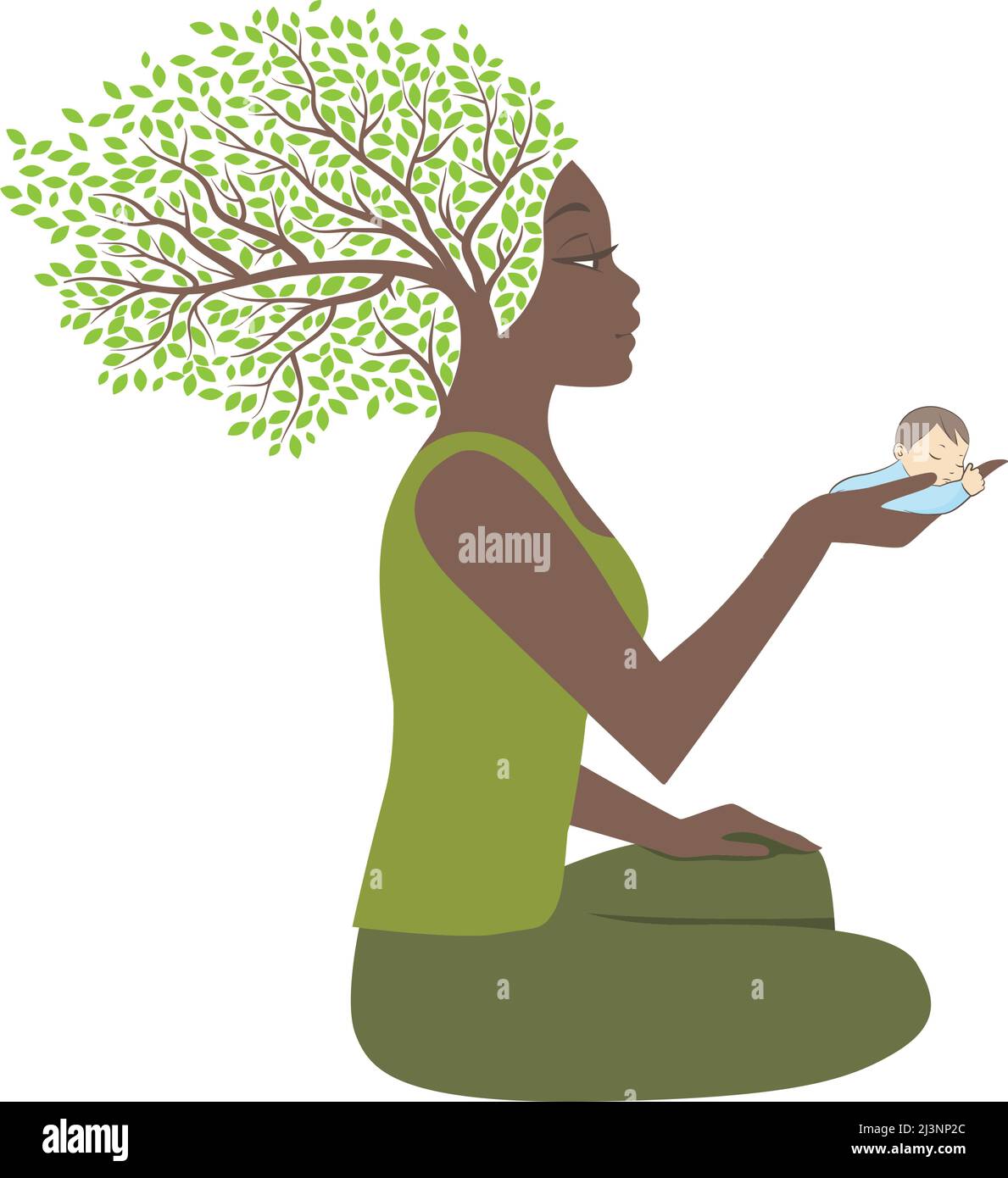 Child meditation isolated not adult Stock Vector Images - Alamy