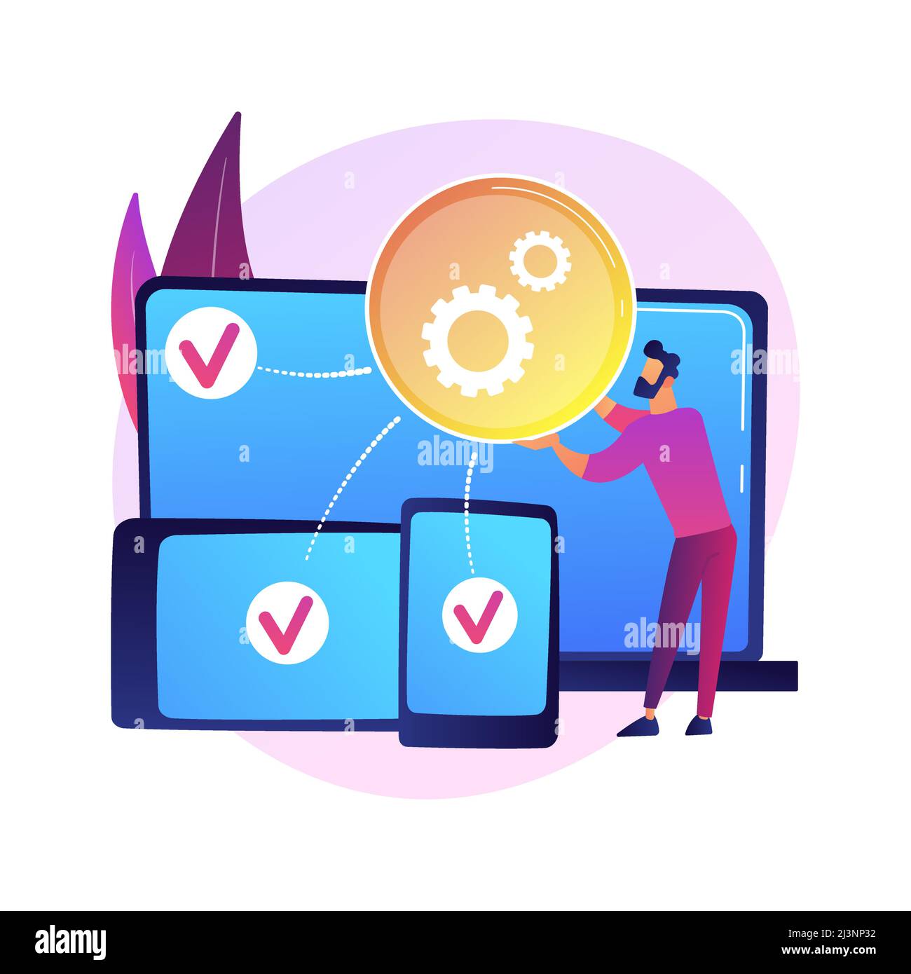 Cross Platform Development Abstract Concept Vector Illustration Cross Platform Operating
