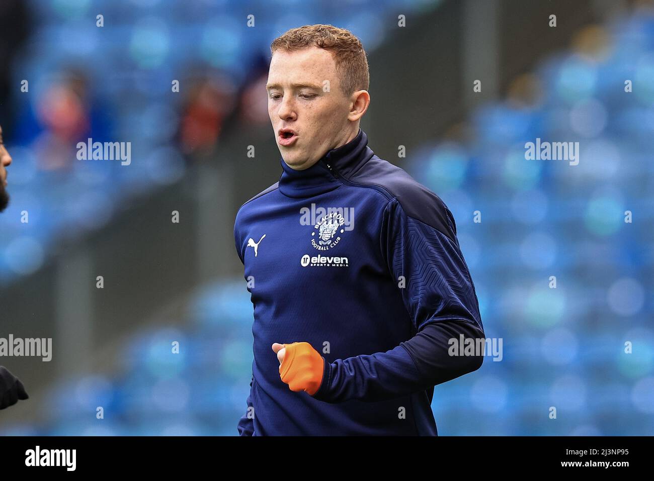 Shayne Lavery #19 of Blackpool during the pre-game warmup Stock Photo ...