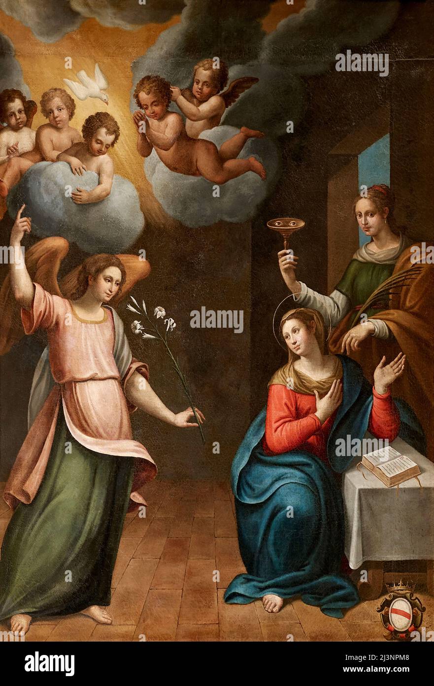 Annunciation with St. Lucy - oil on canvas - Parma painter of the first ...