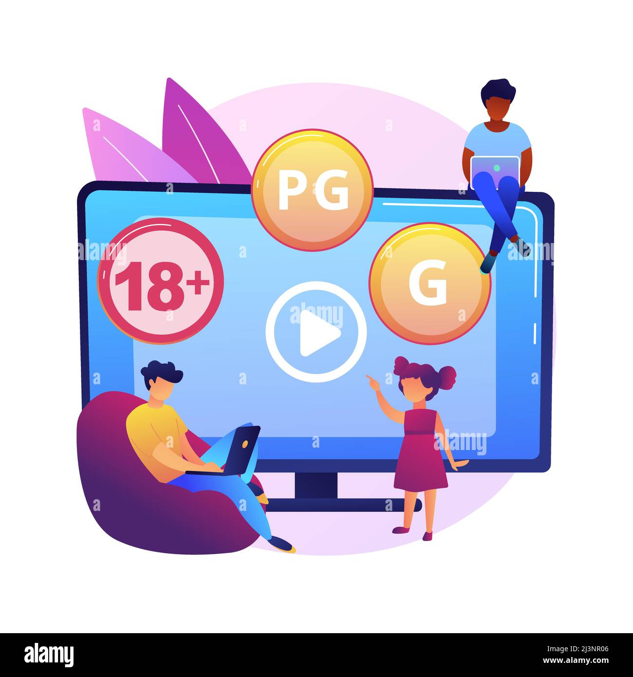 Content rating abstract concept vector illustration. Media and tv ...