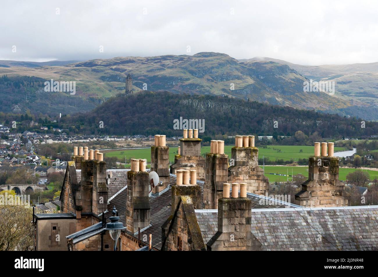 The Wallace Monument from Stirling Castle, Stirling, Scotland Stock ...