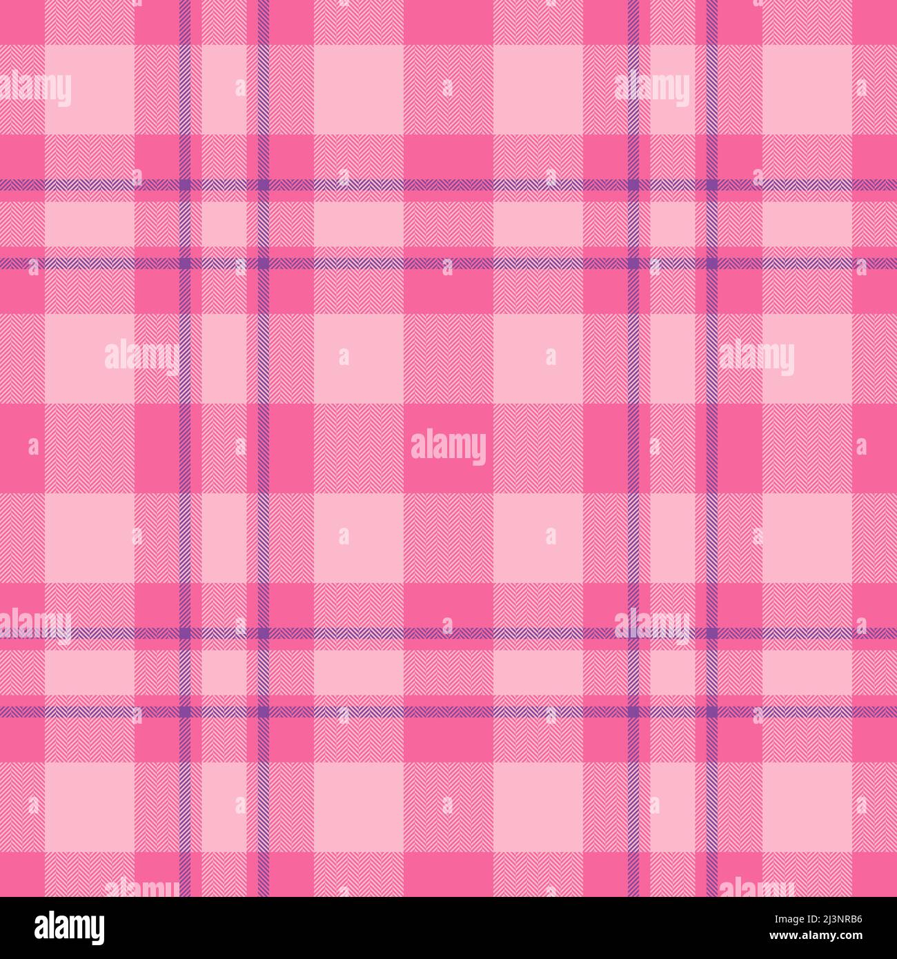 Plaid seamless pattern in pink. Check fabric texture. Vector textile ...