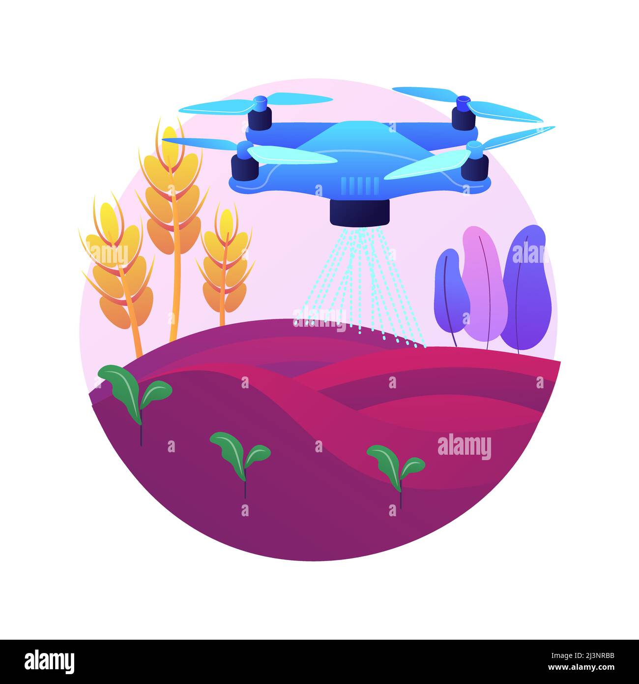 Agriculture drone use abstract concept vector illustration. Agriculture ...