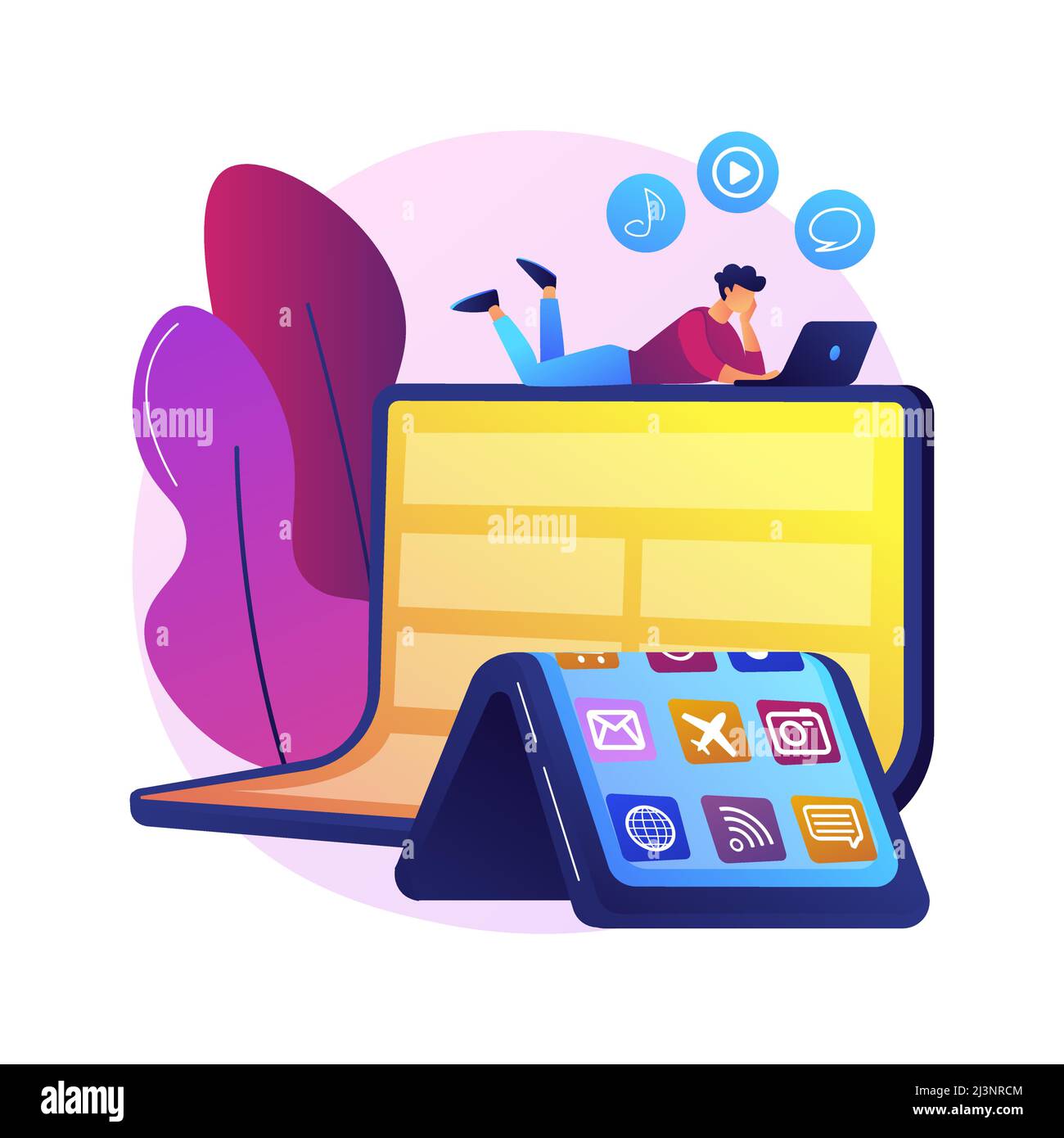 Bendable device technology abstract concept vector illustration ...