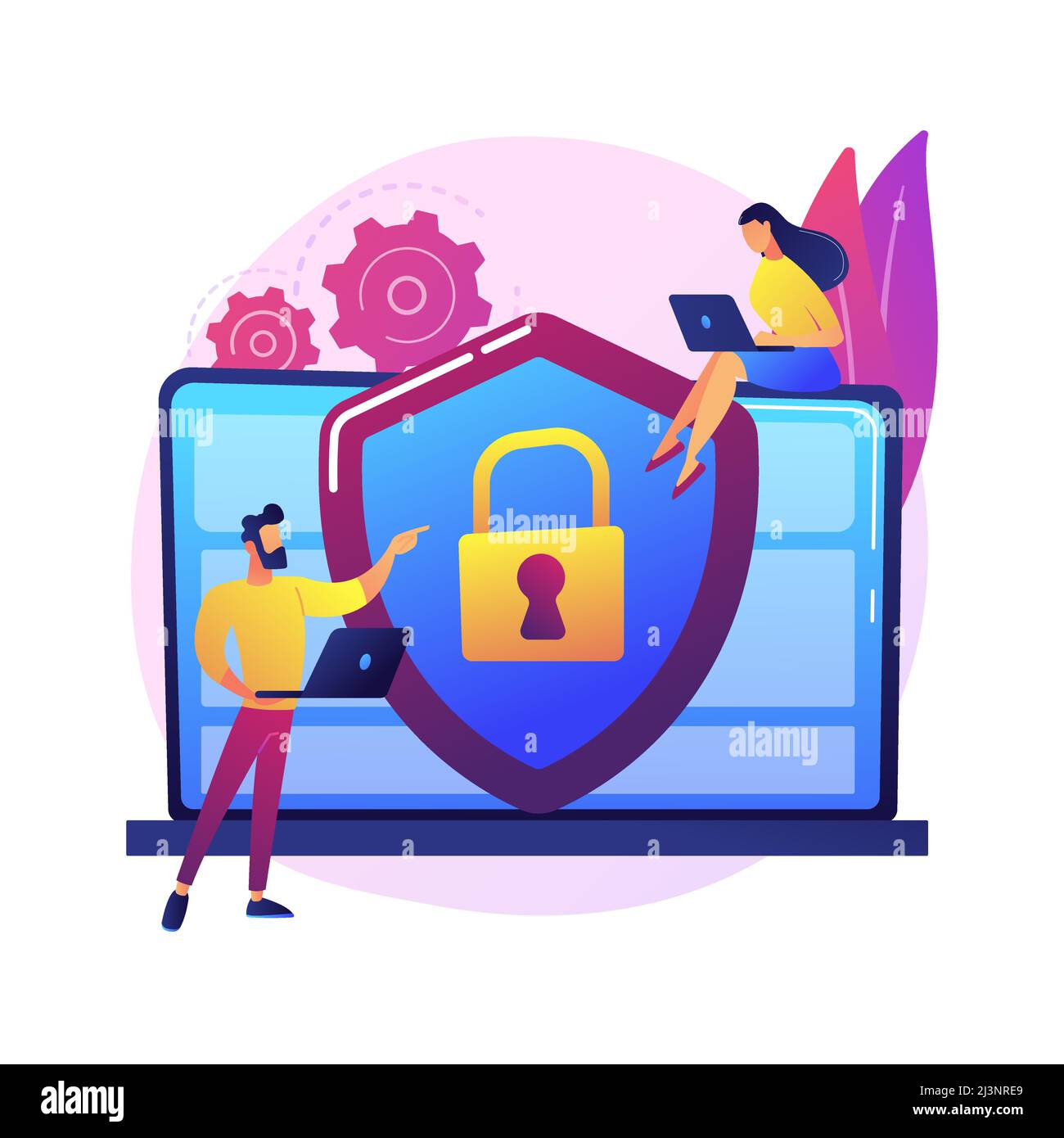 Cyber security risk management abstract concept vector illustration ...