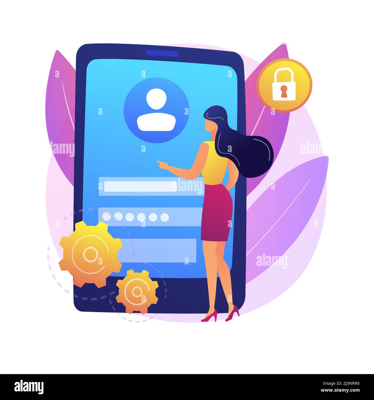 Sign in page abstract concept vector illustration. Enter application ...