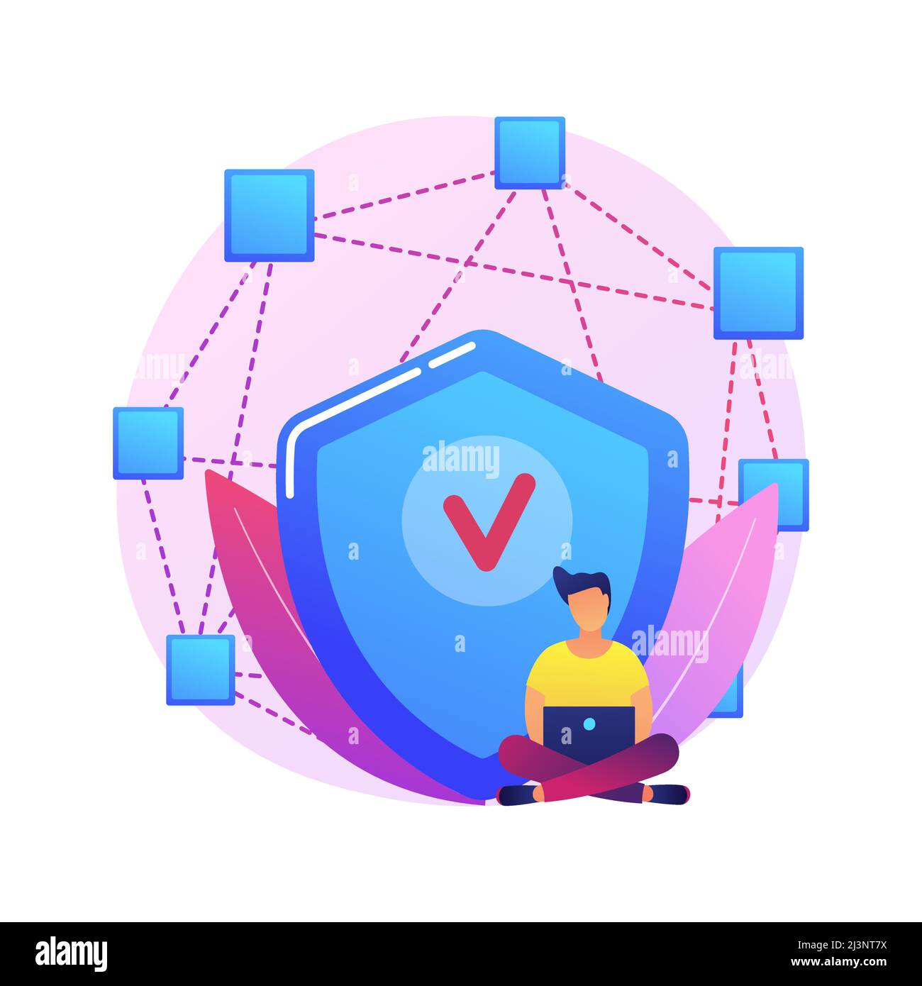 Decentralized application abstract concept vector illustration. Digital ...