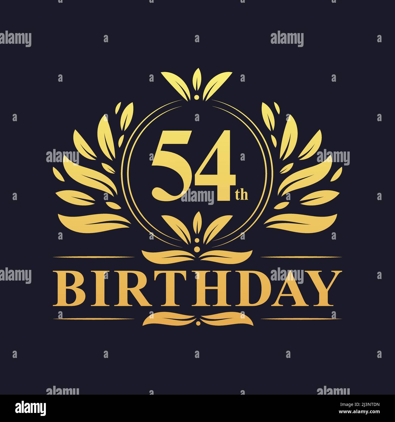 54th Birthday Design, luxurious golden color 54 years Birthday ...