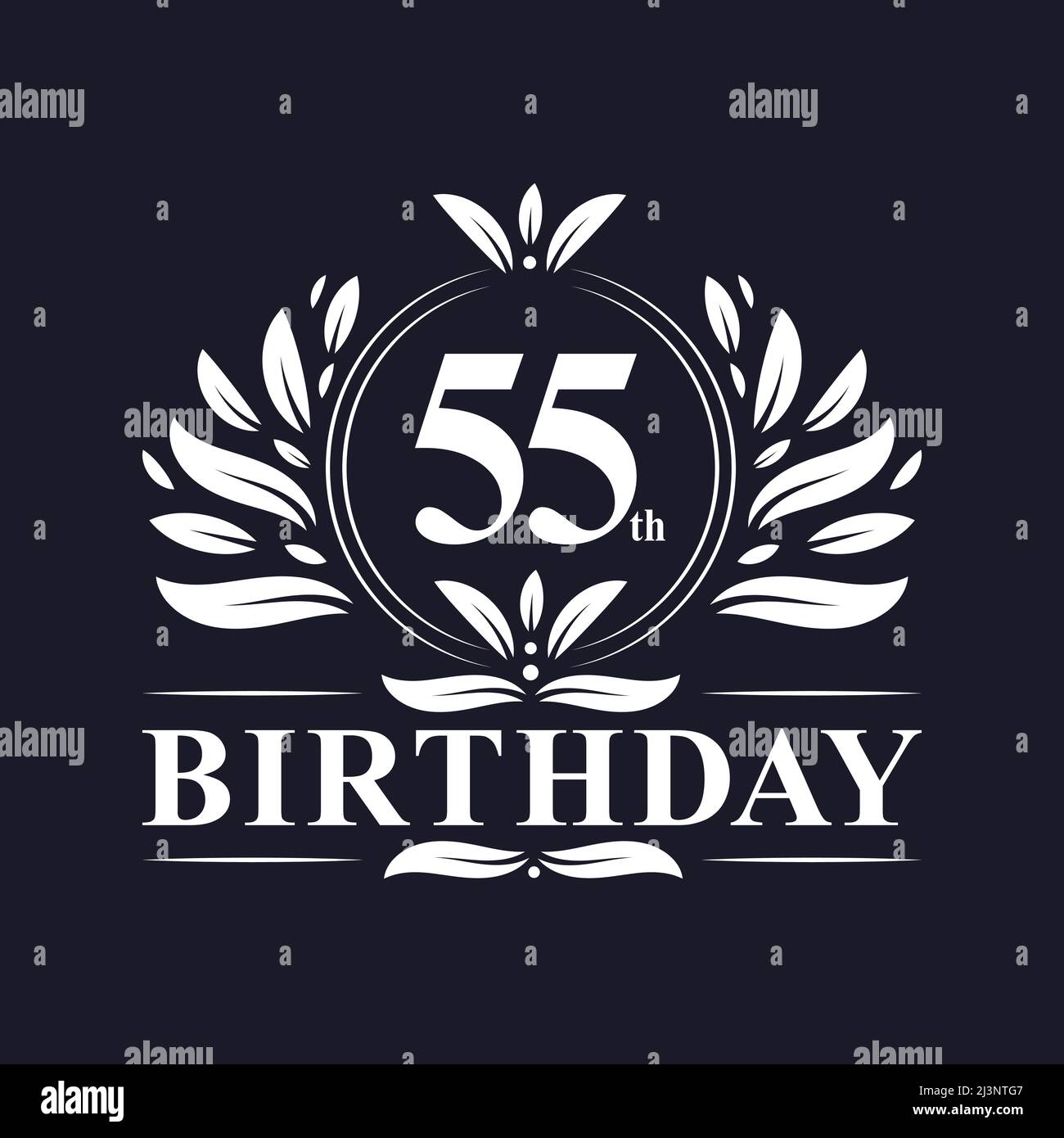 55 years Birthday logo, luxury 55th Birthday design celebration Stock ...