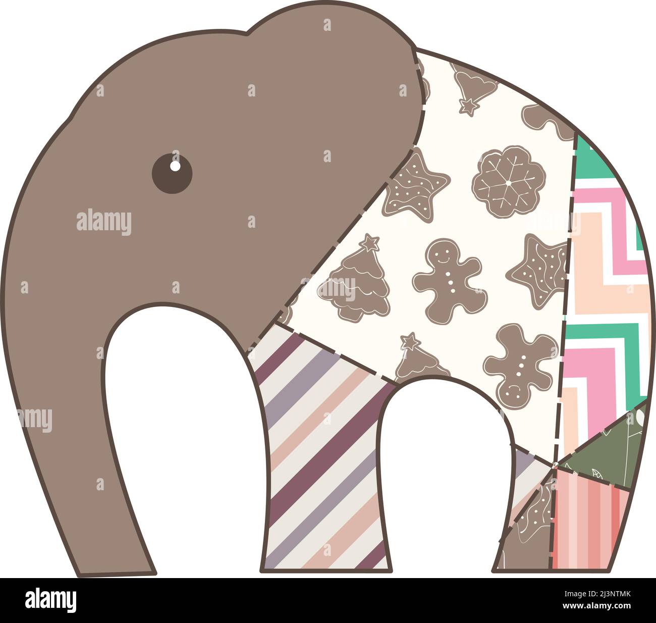 Fabric stuffed elephant Stock Vector Images - Alamy