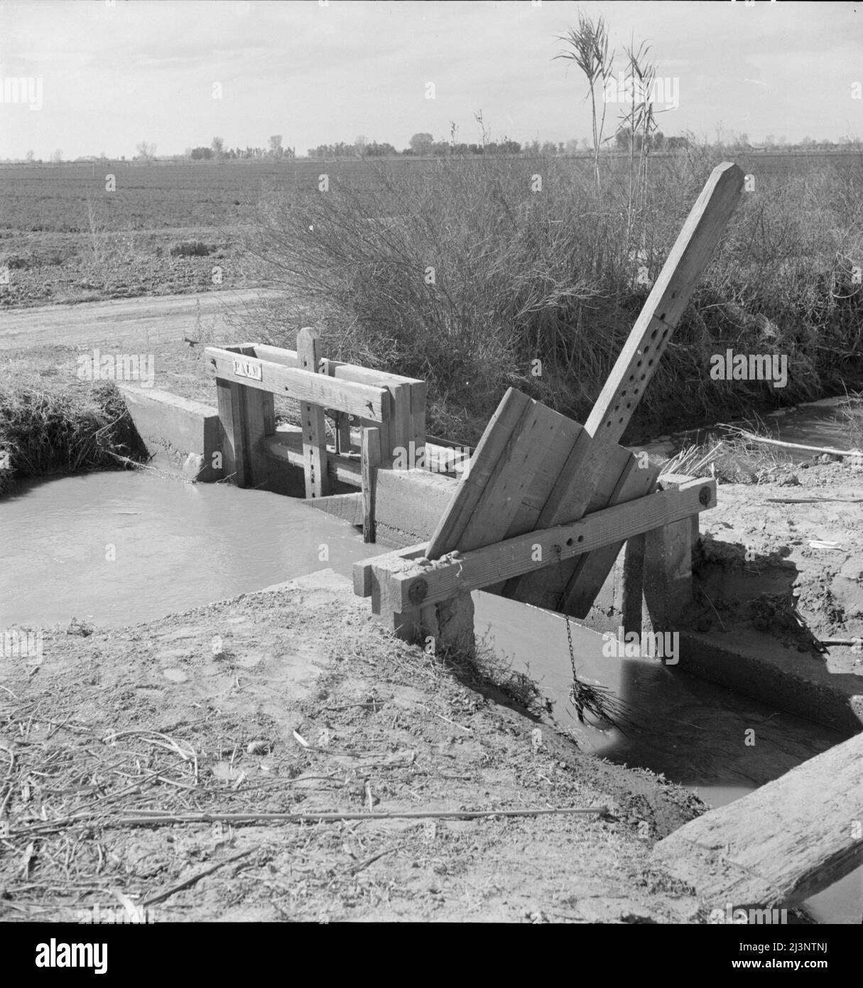 Irrigation ditch alongside the road. Imperial Valley, California Stock ...
