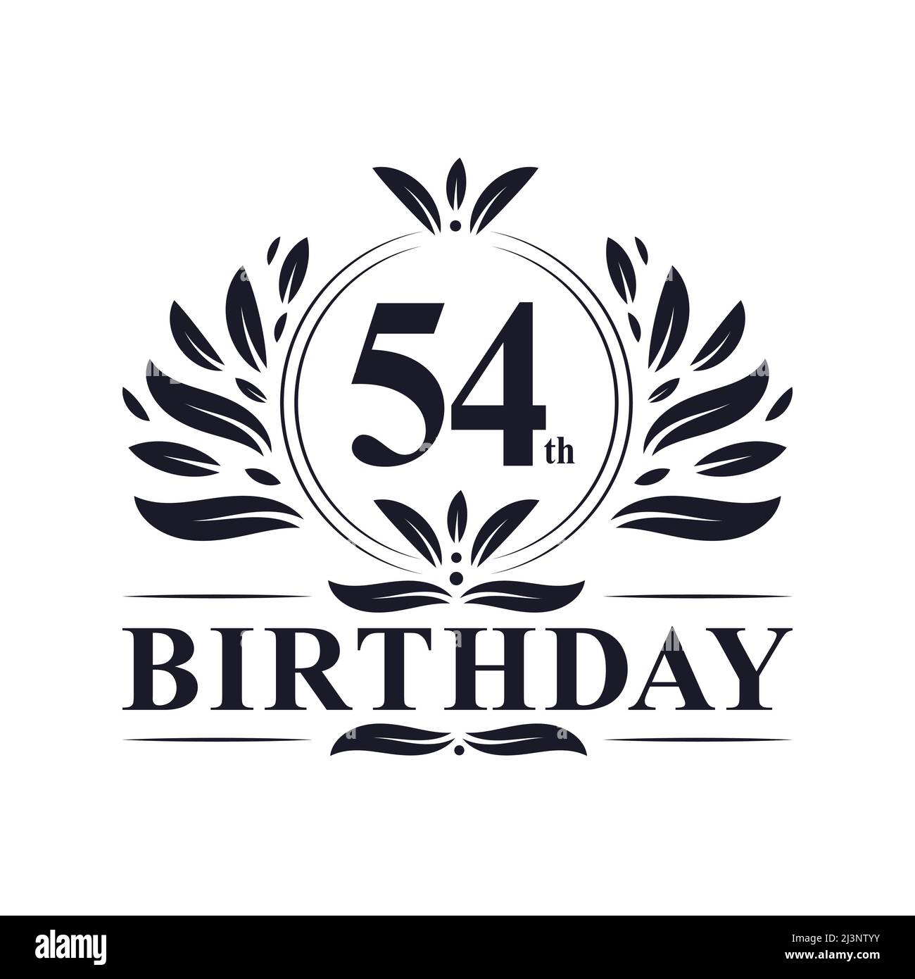 54th Birthday celebration, luxury 54 years Birthday logo design Stock ...