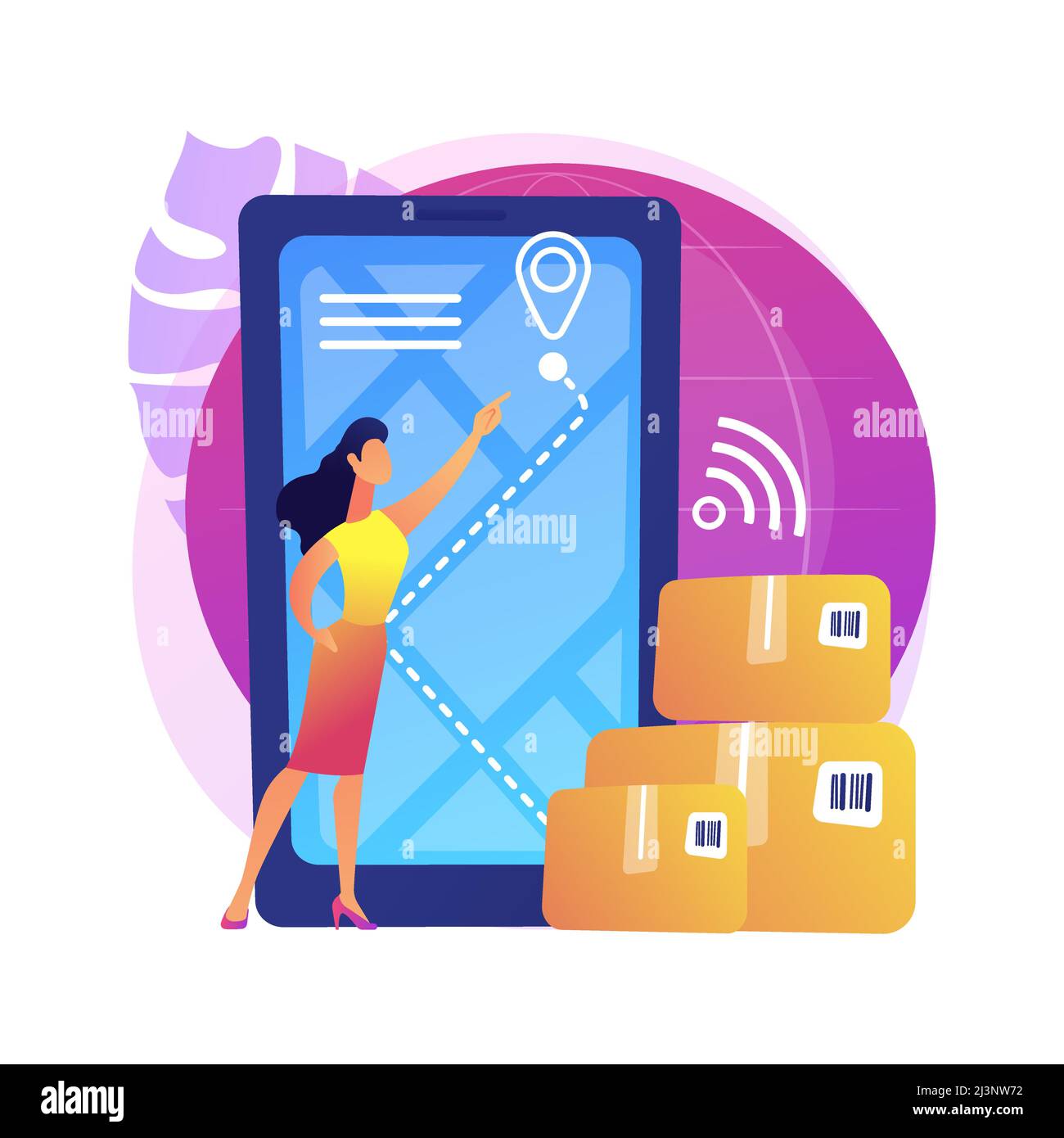 Smart delivery tracking abstract concept vector illustration. Track ... Smart delivery tracking abstract concept vector illustration. Track ...