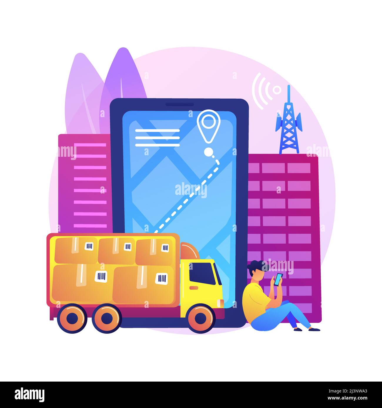 Post service tracking abstract concept vector illustration. Parcel ...