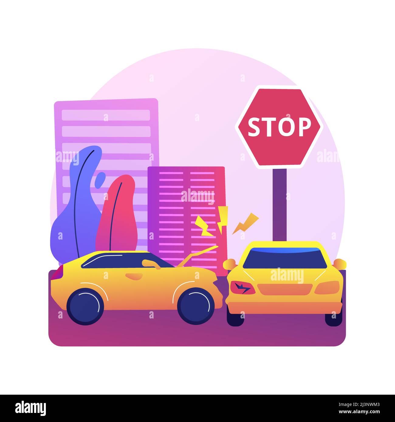 Traffic accident abstract concept vector illustration. Road accident ...