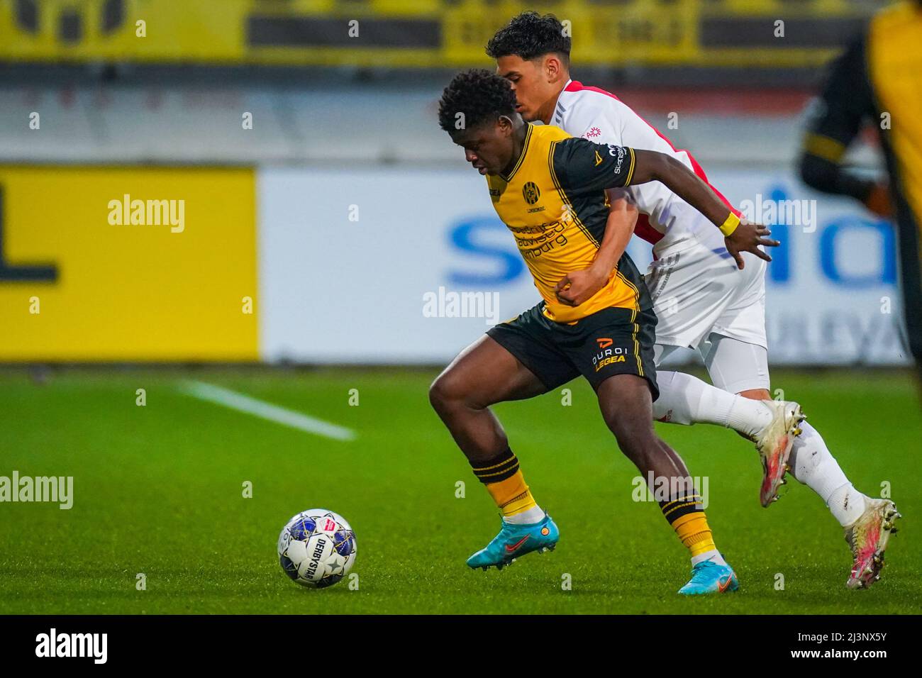 KERKRADE, NETHERLANDS - APRIL 8: Bryan Limbombe of Roda JC Kerkrade ...