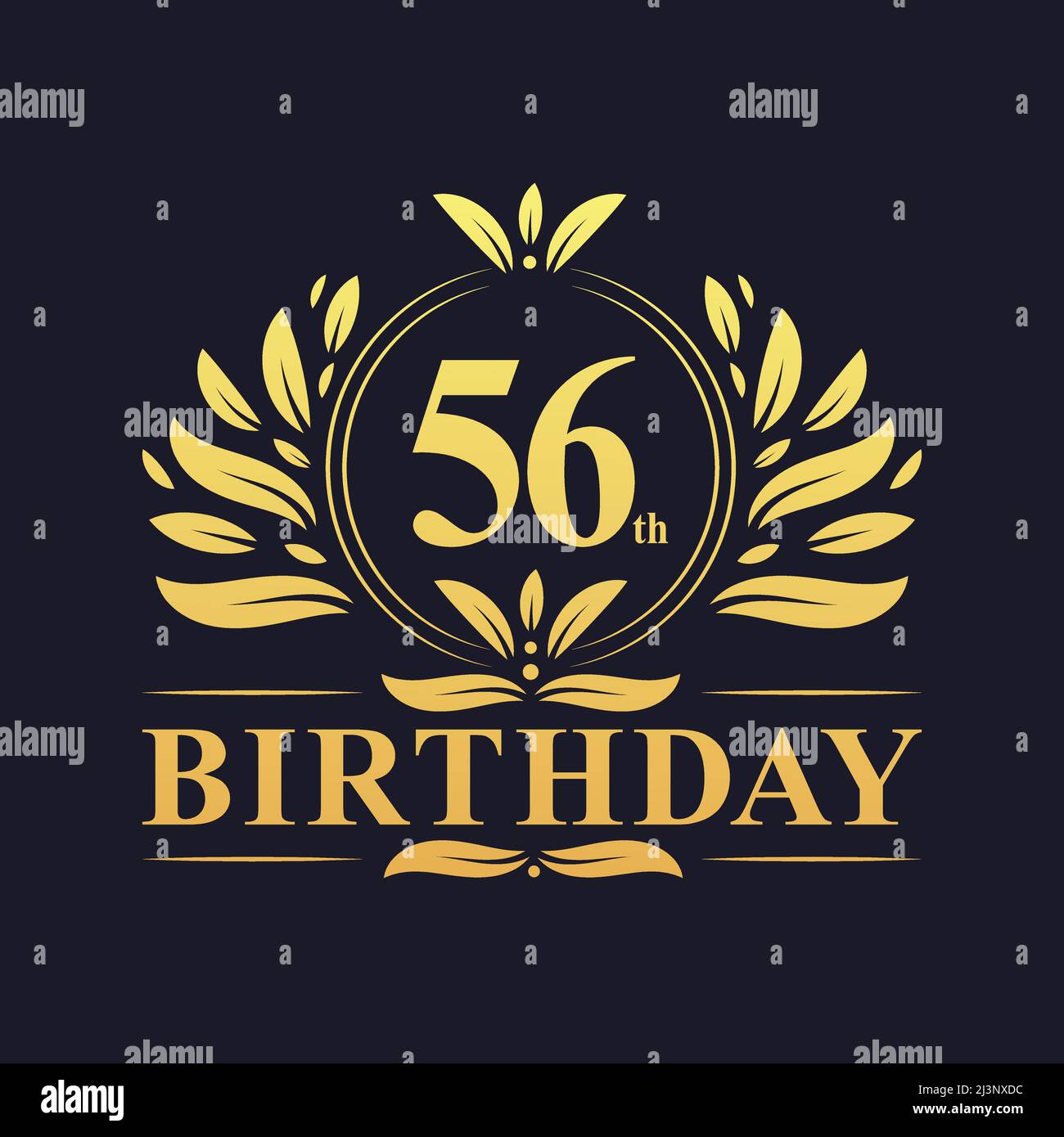 56th Birthday Design, luxurious golden color 56 years Birthday ...