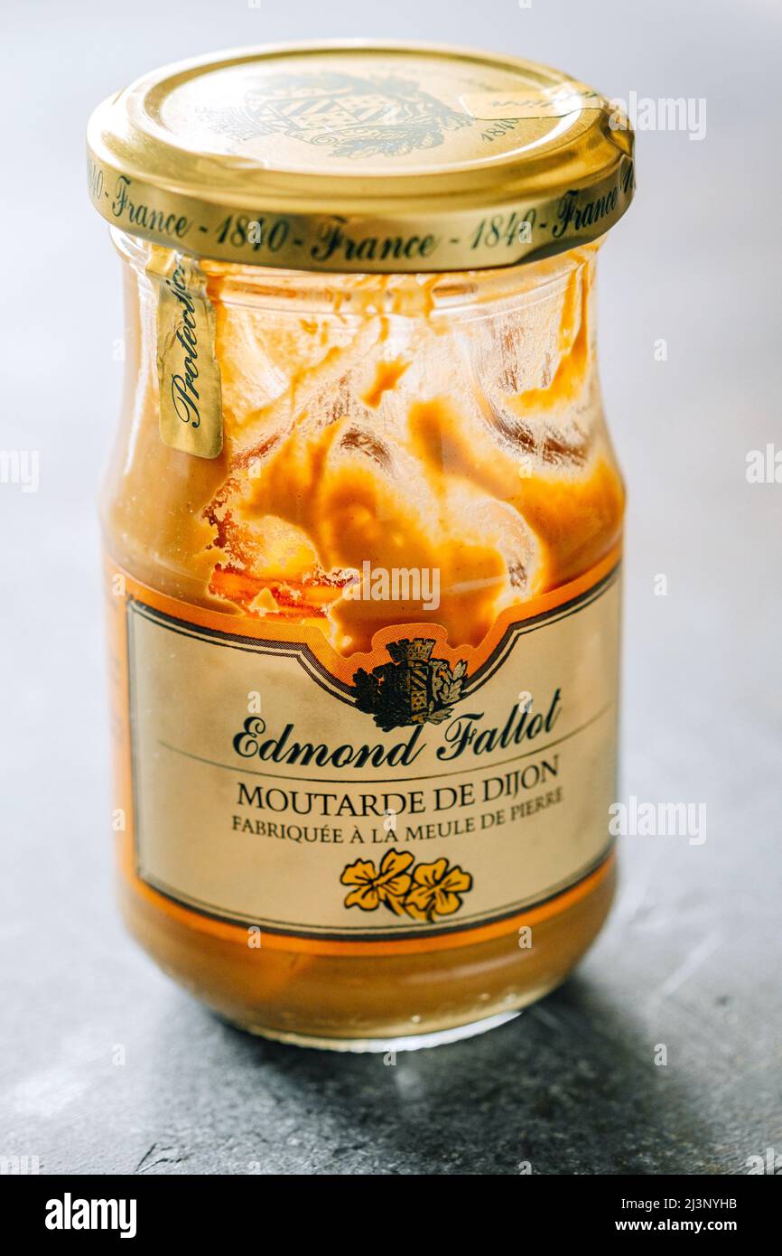 Jar of French Dijon Mustard Stock Photo - Alamy
