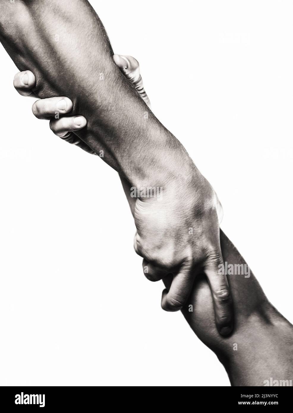 Close up help hand. Two hands, helping arm of a friend, teamwork ...