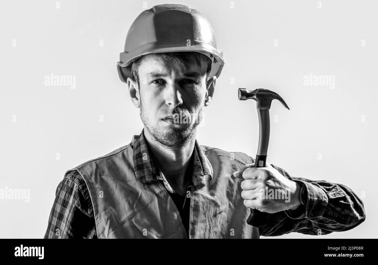Handyman services. industry, technology, builder man, concept. Man ...