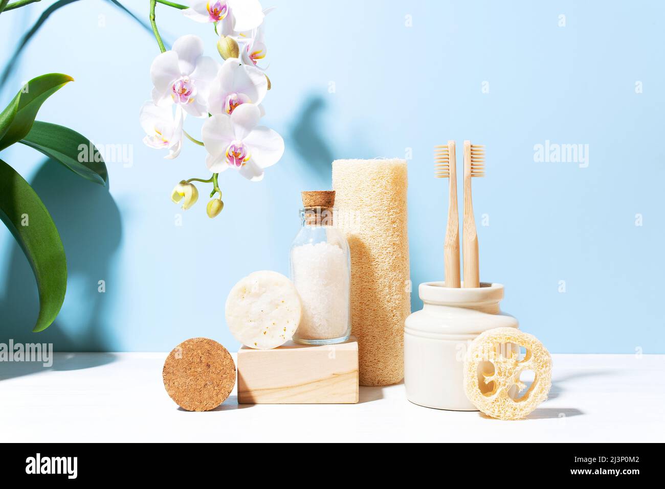 Set of personal care products, concept of zero waste lifestyle ...