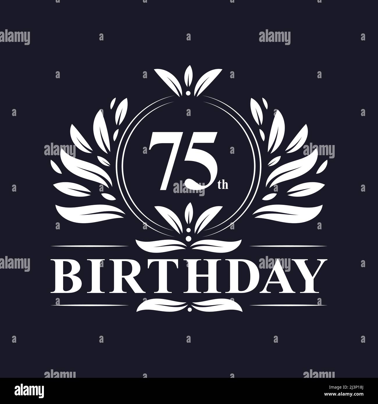 75th Birthday Design, luxurious golden color 75 years Birthday ...