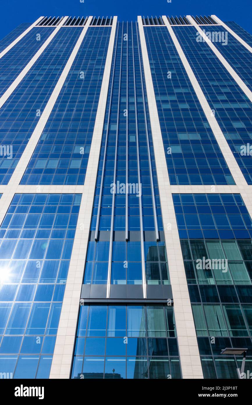 Low-angle view at the foot of the finance tower in Brussels Stock Photo ...