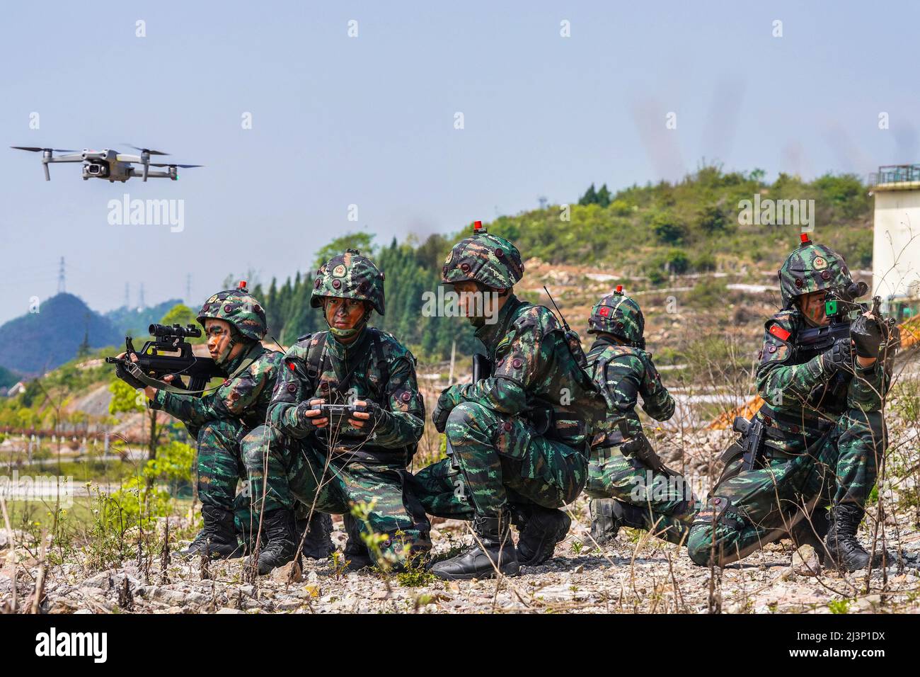 QIANXINAN, CHINA - APRIL 9, 2022 - Special forces soldiers use a laser ...