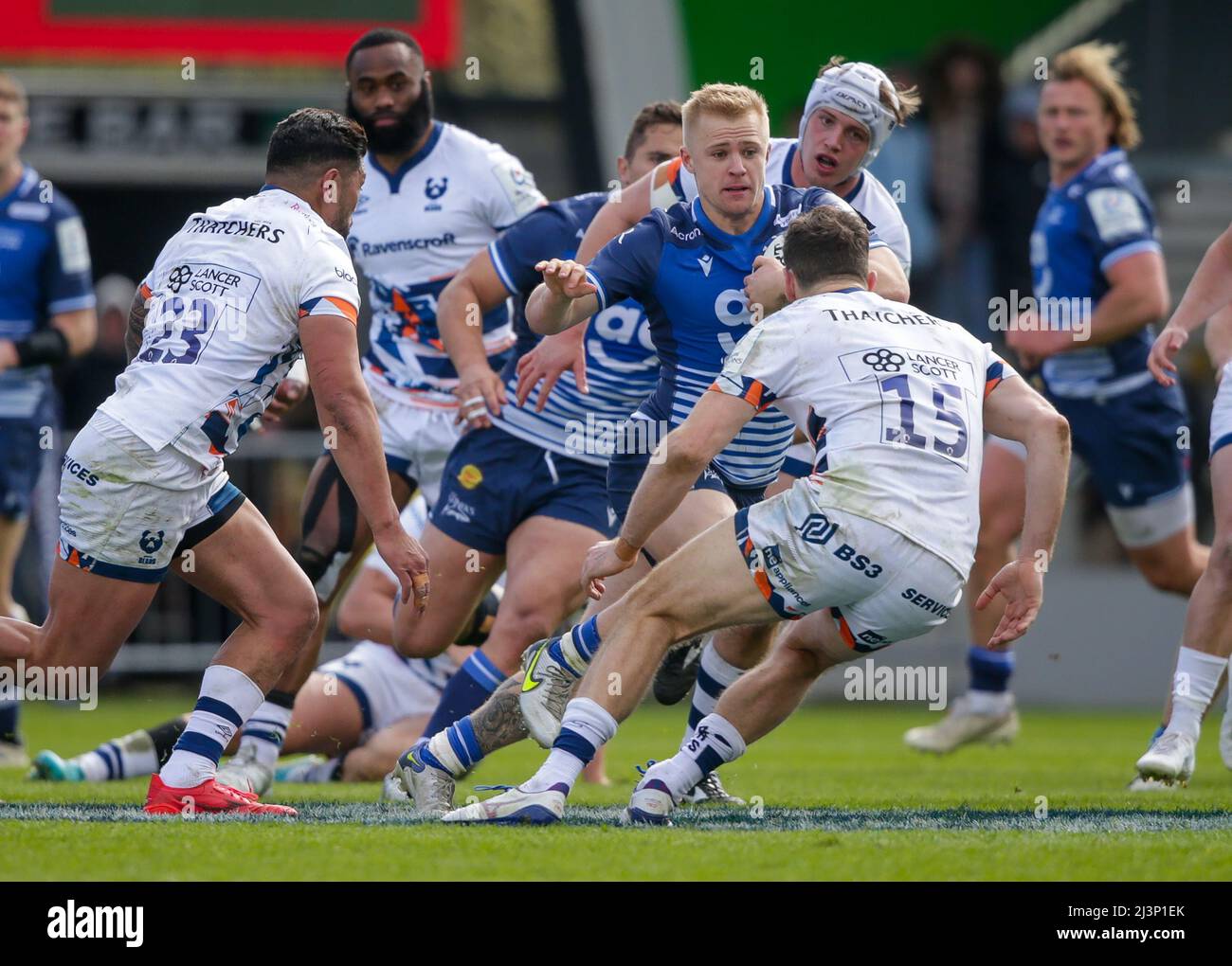 Sale Sharks Arron Reed in action against Bristol Bears during the ...