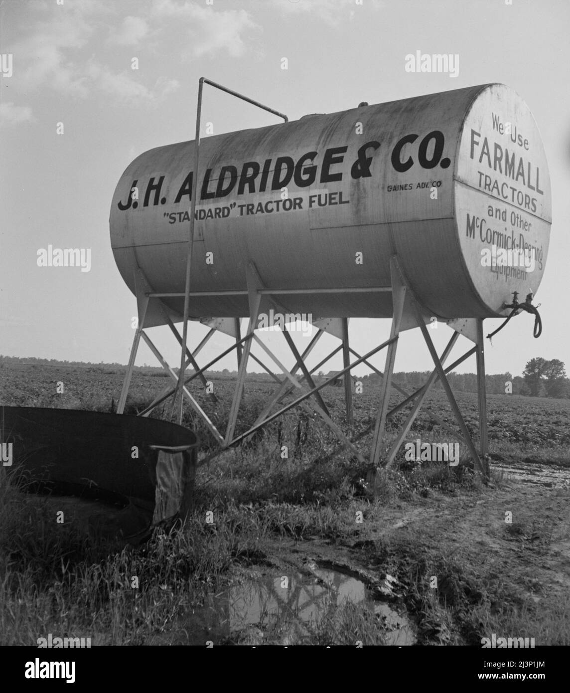 Fuel tank on the Aldridge Plantation, Mississippi. ['J.H. Aldridge & Co ...