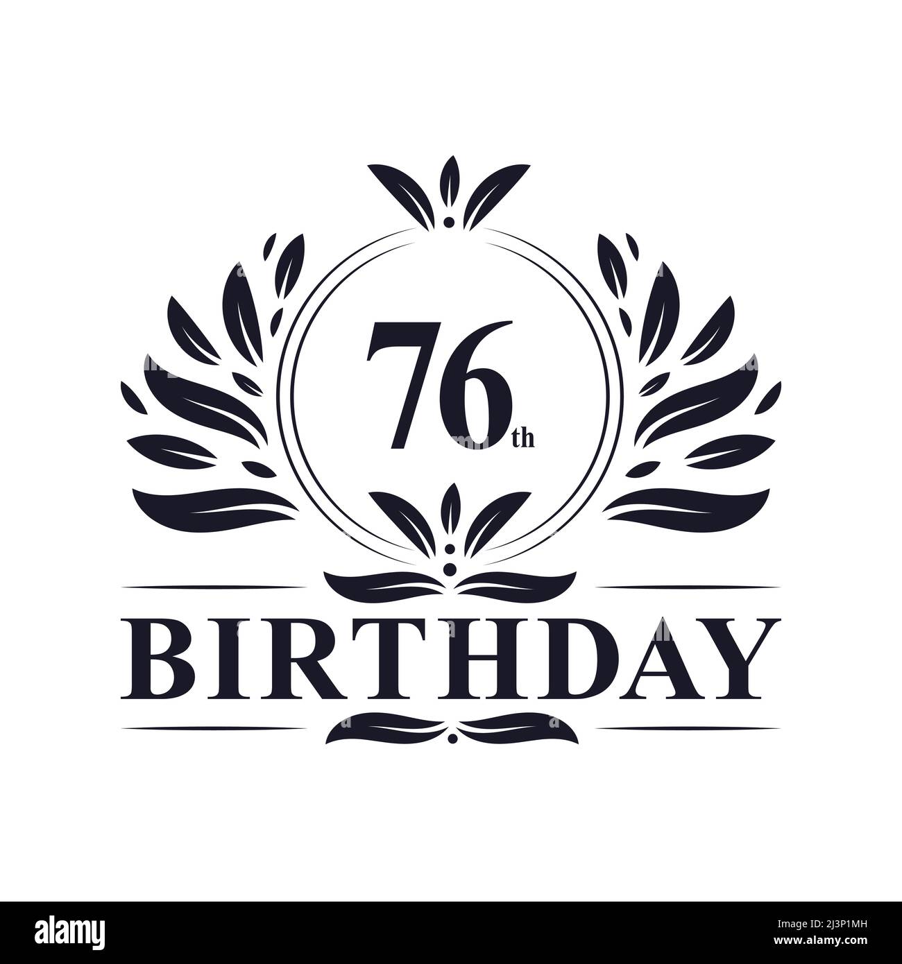 76th Birthday Design, luxurious golden color 76 years Birthday ...