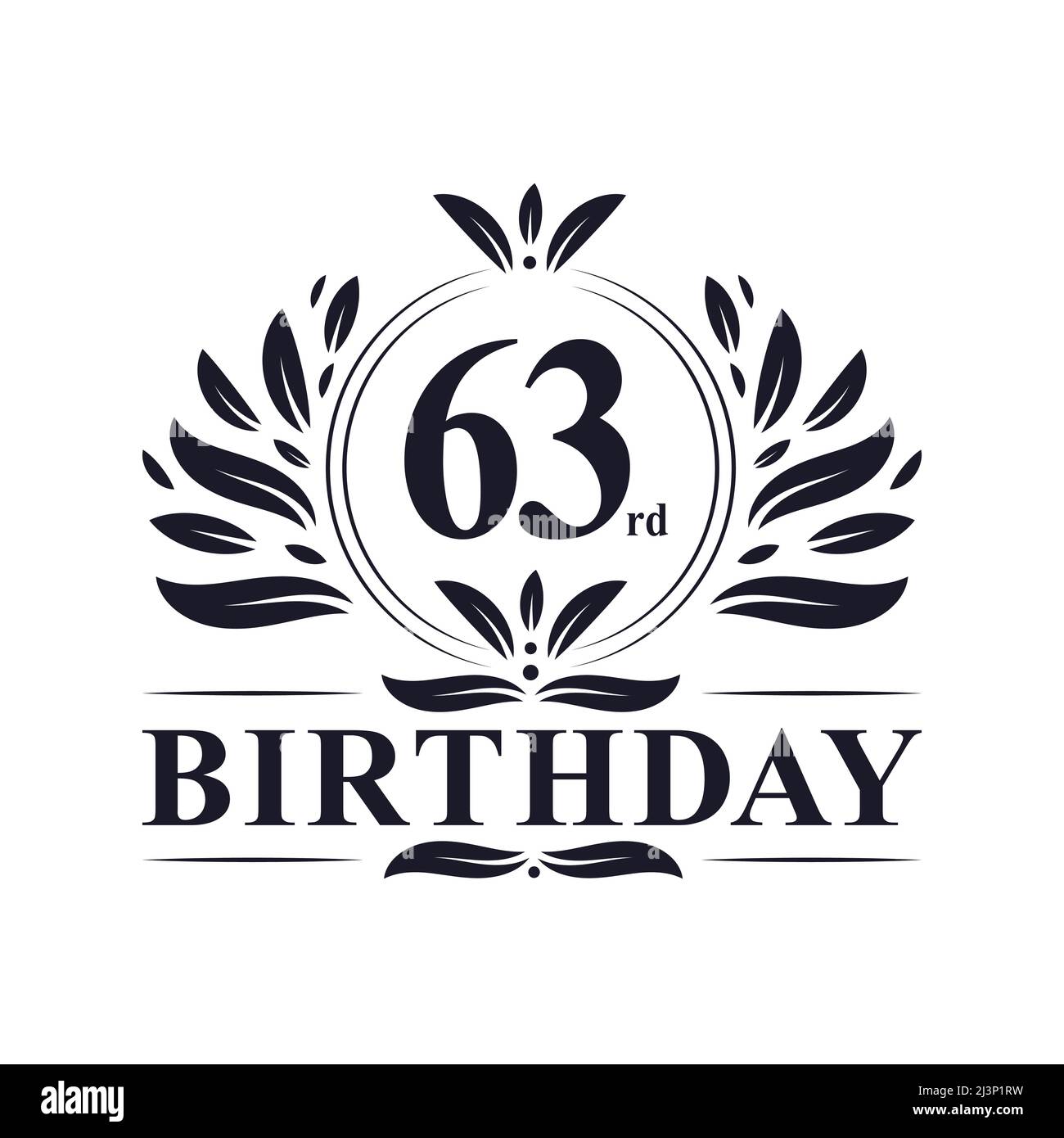 63rd Birthday Design, luxurious golden color 63 years Birthday ...