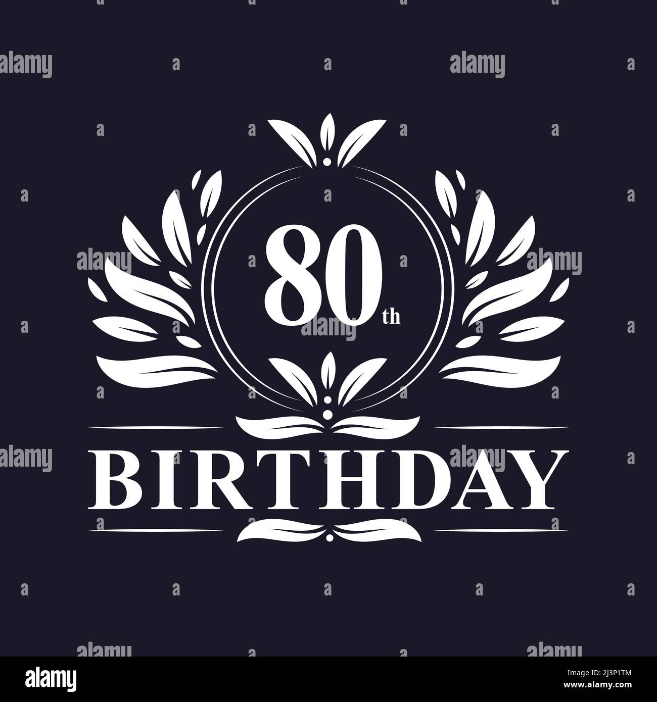 80th Birthday Design, luxurious golden color 80 years Birthday ...