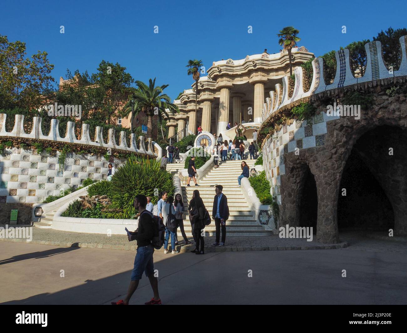 Parc Güell Garden complex with architectural elements Designed by the ...