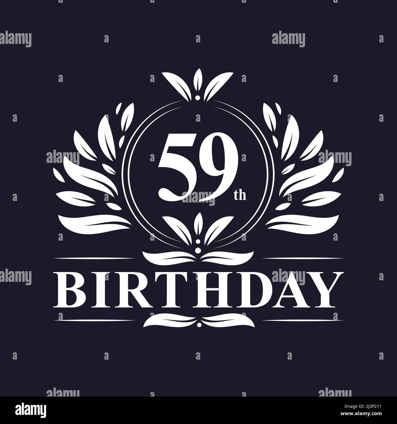 59th Birthday Design, luxurious golden color 59 years Birthday ...