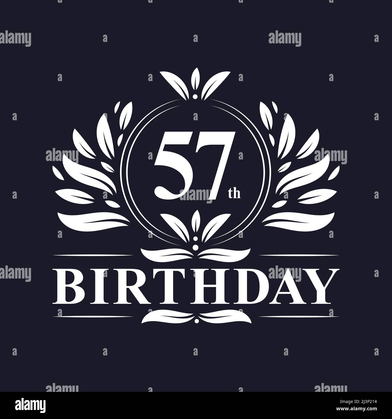 57th Birthday celebration, luxury 57 years Birthday logo design Stock ...