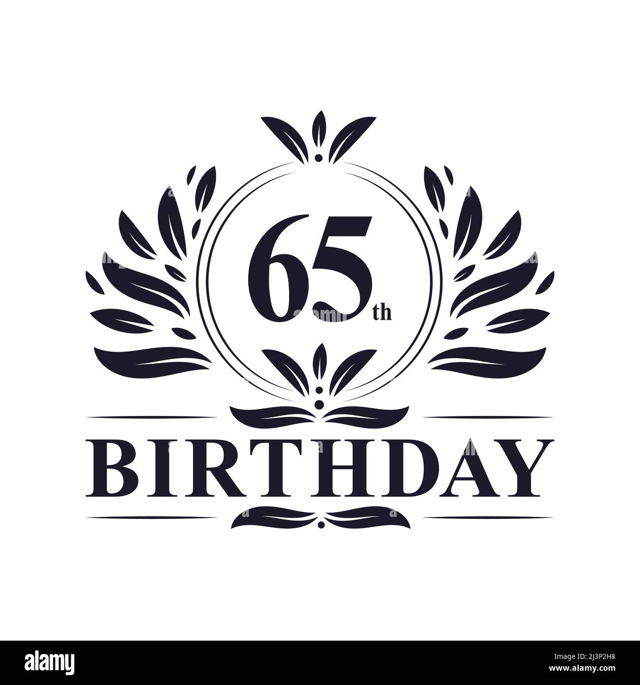 65th Birthday Design, luxurious golden color 65 years Birthday ...